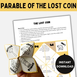 Parable of the Lost Coin, Printable Cootie Catcher, Sunday School Craft ...
