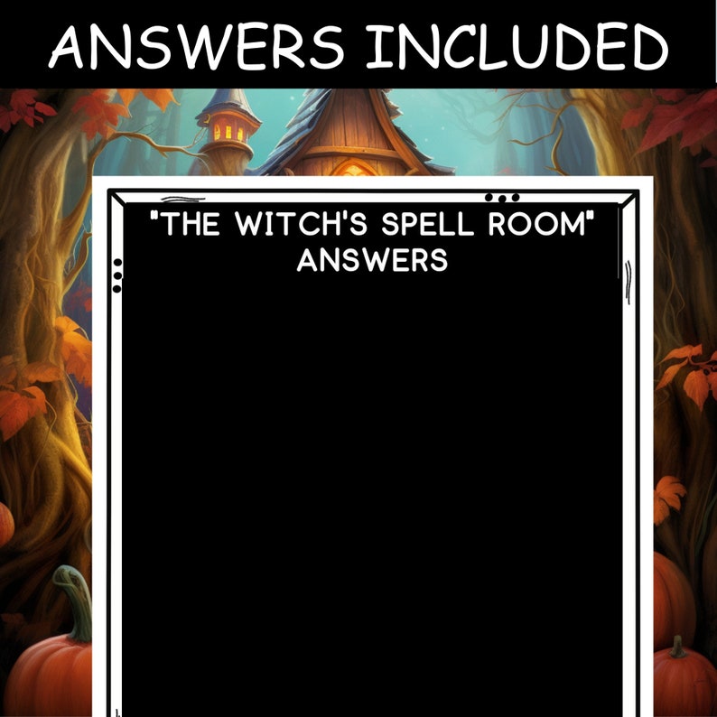 The Witch's Spell Room- Escape Room, Halloween Escape Room, Printable ...
