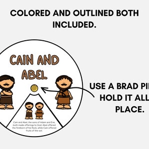 Cain and Abel, Printable Bible Coloring Wheel, Sunday School Craft ...