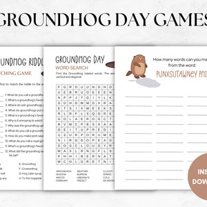 8 Printable Groundhog Day Games, Fun Groundhog Activities for Kids and ...