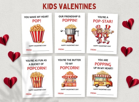 Popcorn Valentine Printable Valentine's Day Popcorn Treats Crazy