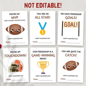 Printable Football Valentines, Fun School Valentine Gift Tags, Kids ...