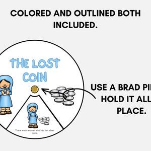 Parable of the Lost Coin, Printable Bible Coloring Wheel, Sunday School ...