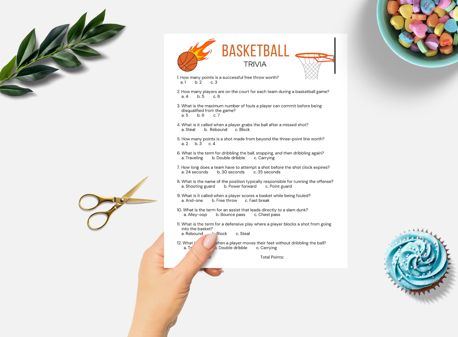 Basketball Trivia, Fun Printable Basketball Party Game, Sports Theme ...