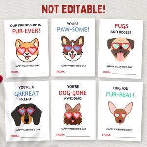 Printable Dog Valentines, Fun School Valentine Gift Tags, Kids ...