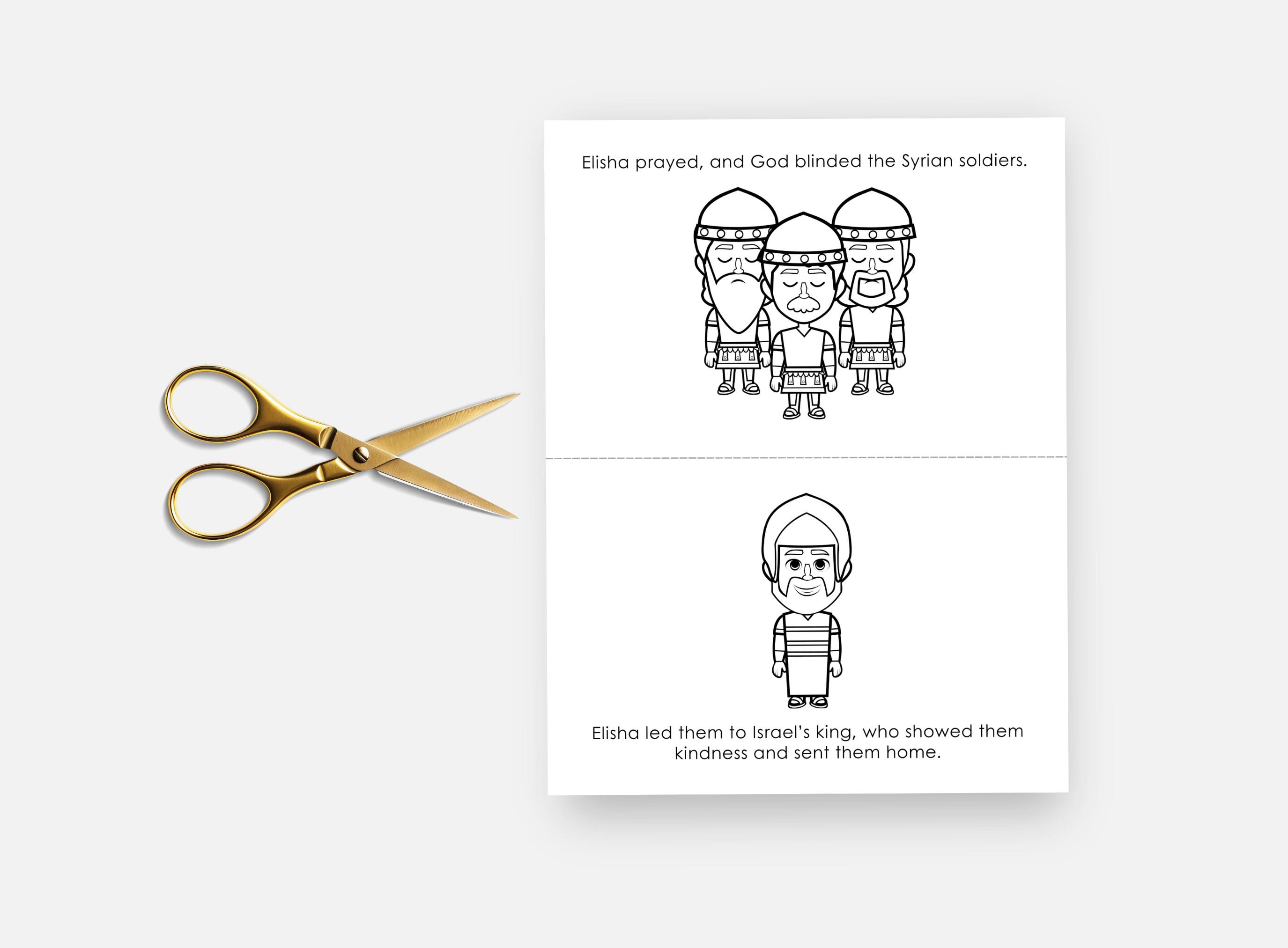 Elisha and the Syrians, Printable Mini Bible Book, Sunday School Craft ...