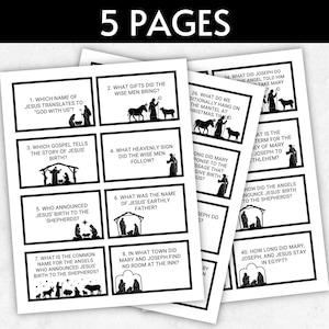 Christmas Bible Trivia Game, Printable Nativity Quiz, Sunday School ...