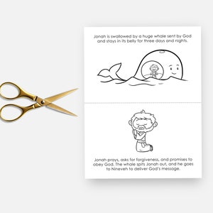 Jonah and the Whale, Printable Mini Bible Book, Sunday School Craft ...