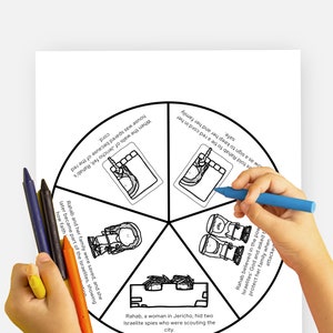 Rahab and the Spies, Printable Bible Coloring Wheel, Sunday School ...