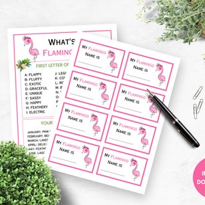 Whats Your Flamingo Name, Summer Party Game for Kids and Adults, Pink ...