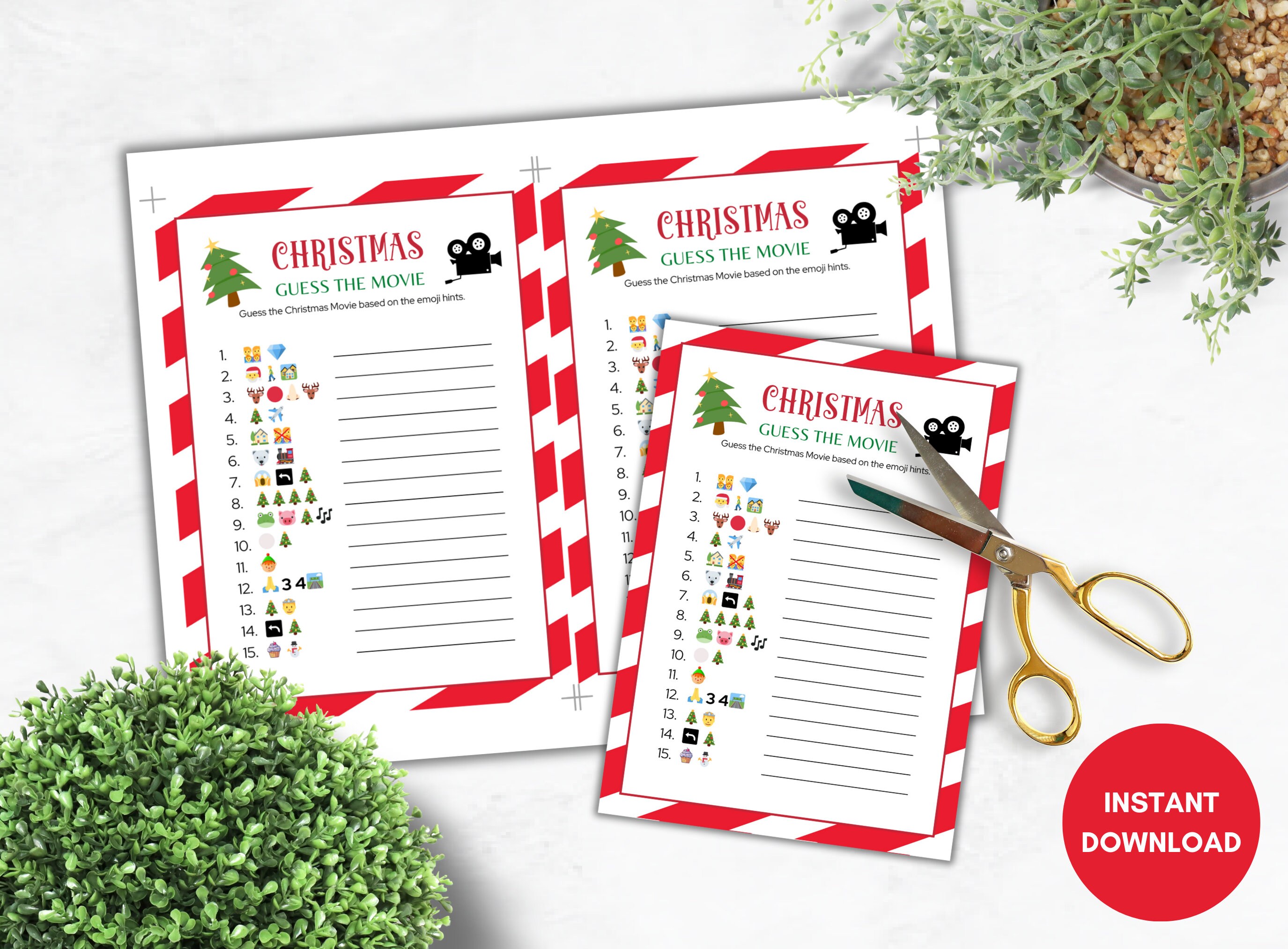 Christmas Movie Game, Printable Office Group Activity, Fun Xmas Family ...
