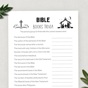 Printable Books of the Bible Trivia, Trivia Questions, Bible Games, Fun ...