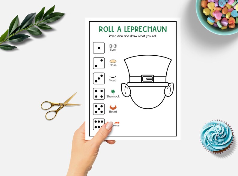 Roll a Leprechaun, Printable Roll the Dice Game, Fun St Patrick's Day ...