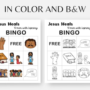 Jesus Heals 10 Men With Leprosy, Bible Story Bingo Cards, Miracles of ...