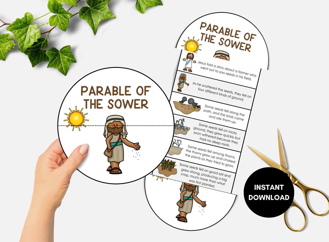 Parable of the Sower, Folding Surprise Bible Craft Printable, Kids ...