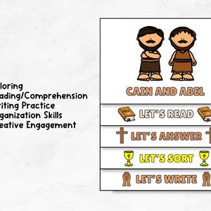 Cain and Abel, Printable Bible Flipbook, Sunday School Craft, Kids ...