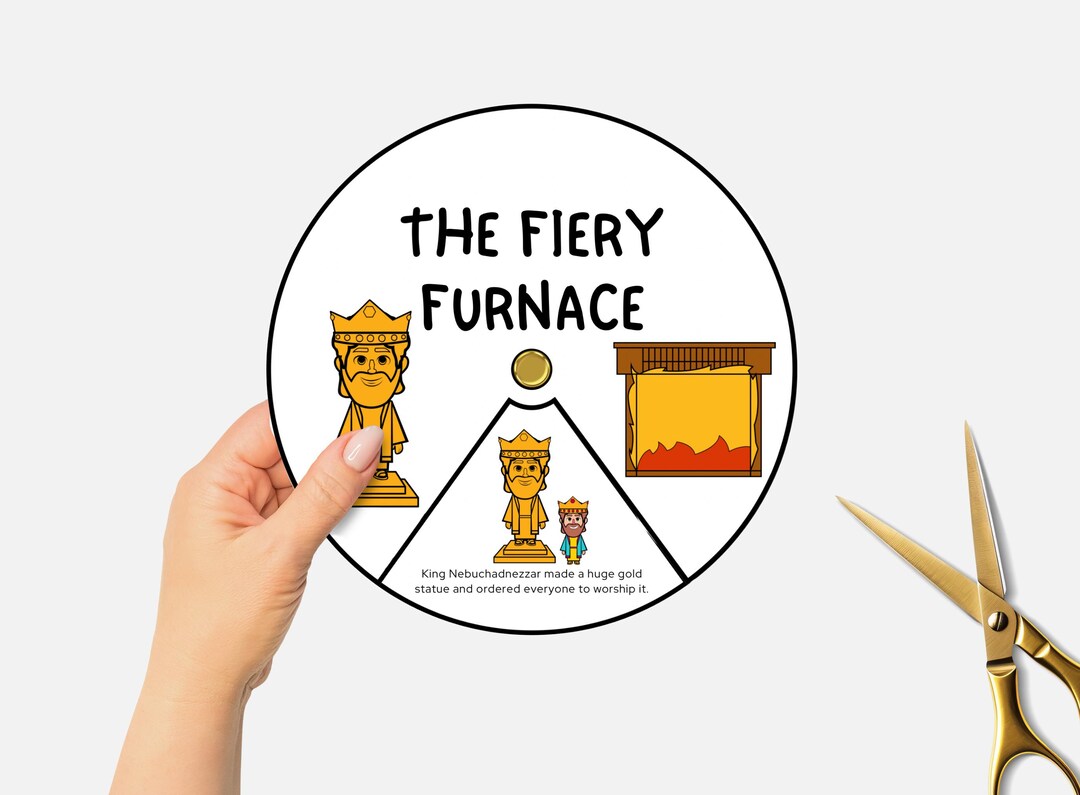 Fiery Furnace, Printable Bible Coloring Wheel, Sunday School Craft ...