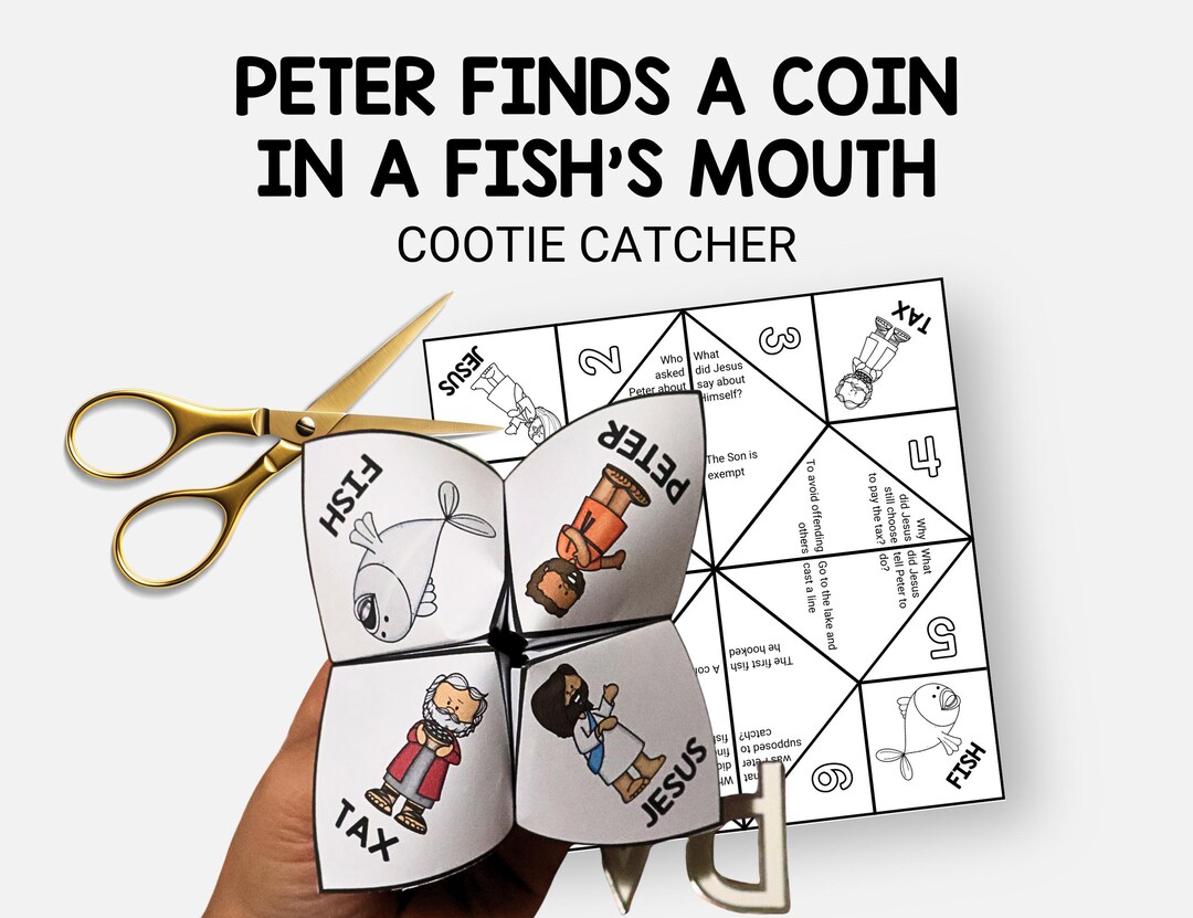 Peter Finds a Coin in a Fish's Mouth, Printable Cootie Catcher ...