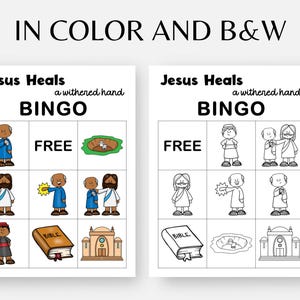 Jesus Heals a Withered Hand, Bible Story Bingo Cards, Miracles of Jesus ...