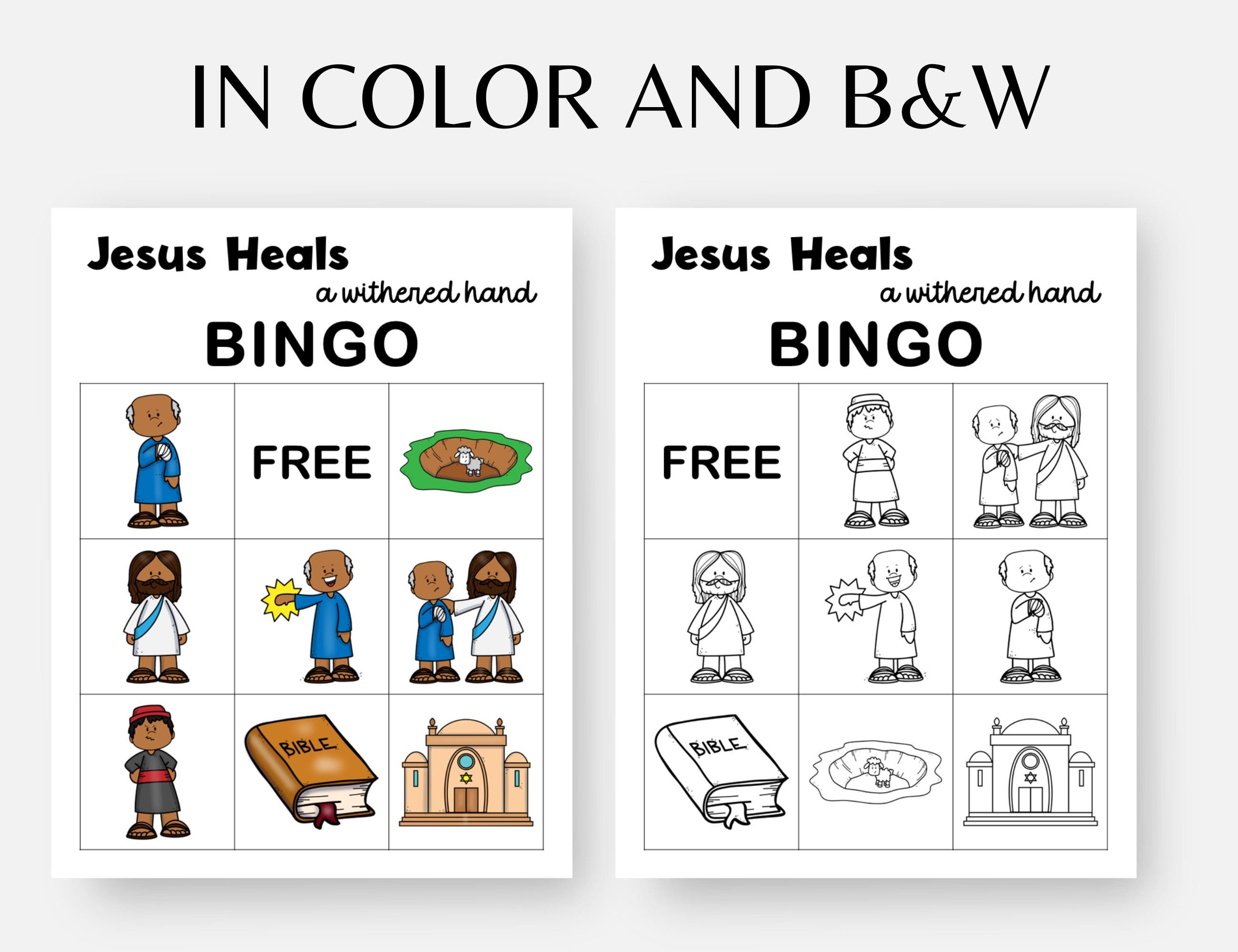 Jesus Heals a Withered Hand, Bible Story Bingo Cards, Miracles of Jesus ...