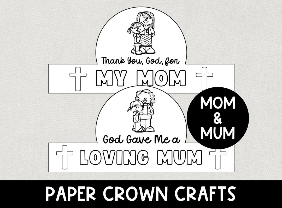 Mothers Day Bible Craft, Mothers Day Coloring Headband, Printable Faith ...