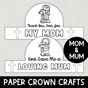 Mothers Day Bible Craft, Mothers Day Coloring Headband, Printable Faith ...