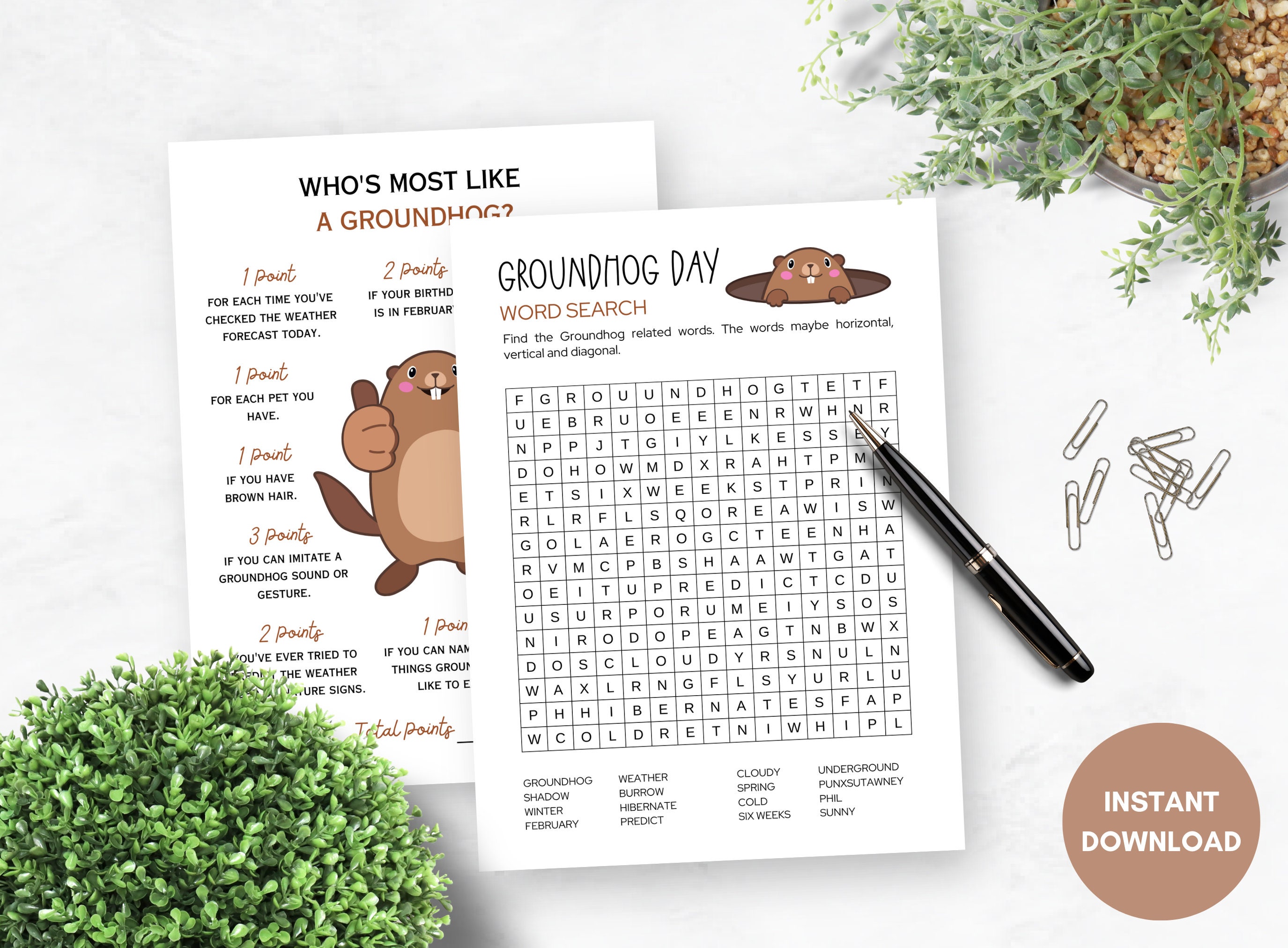 8 Printable Groundhog Day Games, Fun Groundhog Activities for Kids and ...