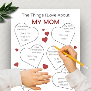 Things I Love About My Mom/mum, Printable Mothers Day Writing Activity ...