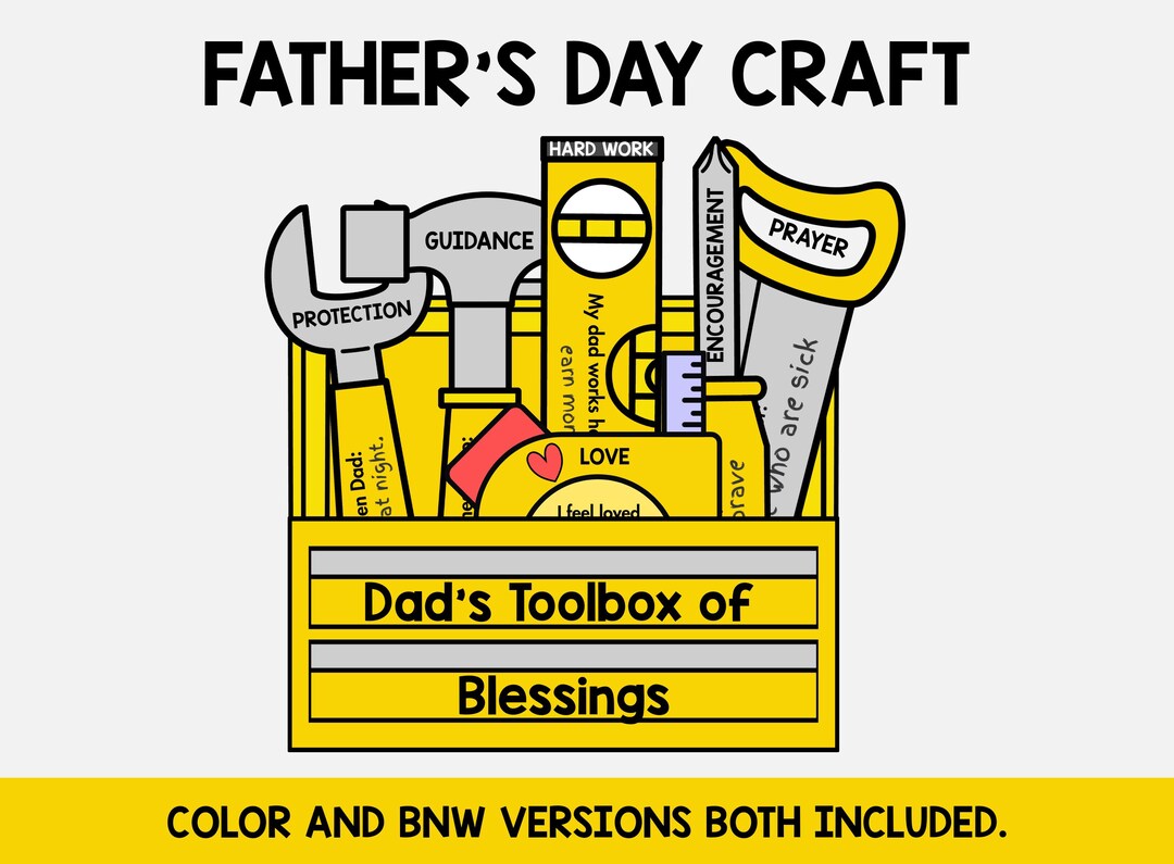 Father's Day Bible Craft, Dad's Toolbox of Blessings Pocket Craft, All ...