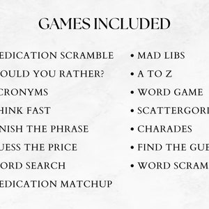 15 Printable Nurse Party Games, Nursing Theme, Fun Graduation Games ...