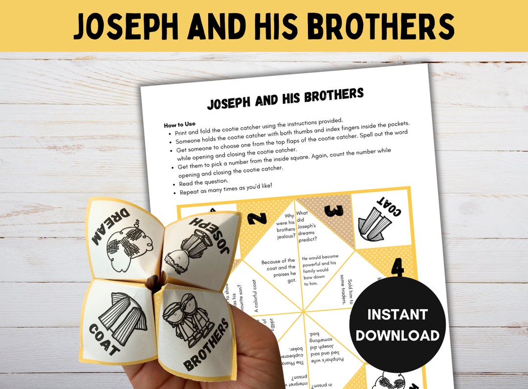 Joseph and His Brothers, Coat of Many Colors, Printable Cootie Catcher ...