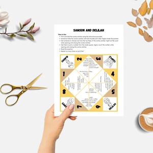 Samson Bible Story, Printable Cootie Catcher, Sunday School Craft, Kids ...