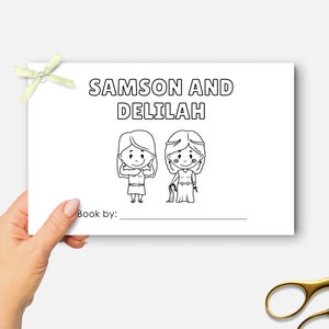 Samson and Delilah, Printable Mini Bible Book, Sunday School Craft ...