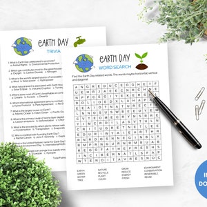 8 Printable Earth Day Games, Fun Earth Day Activities for Kids and ...