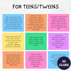Indoor and Outdoor Scavenger Hunt, Teen and Tween Treasure Hunt Clues ...