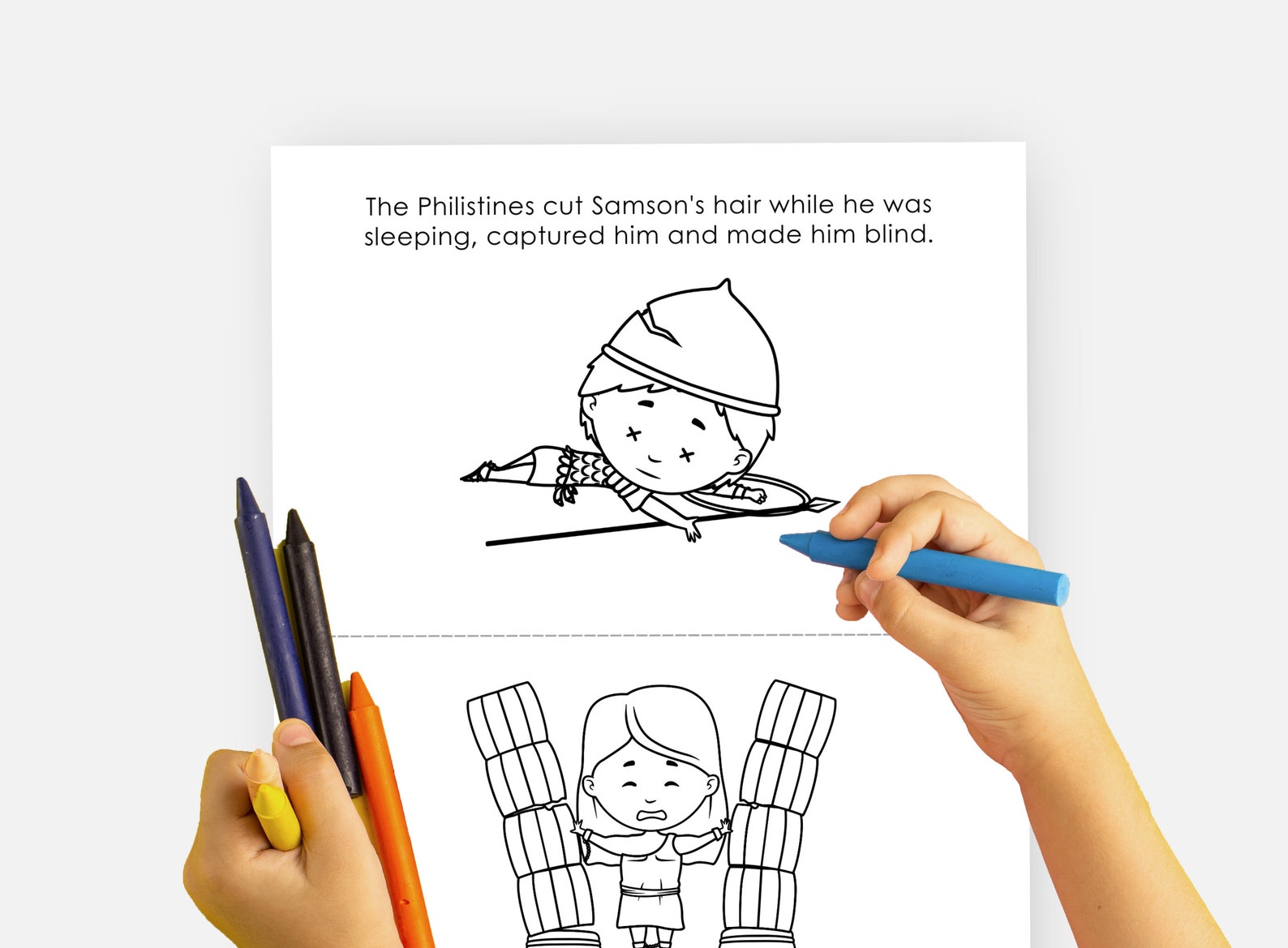Samson and Delilah, Printable Mini Bible Book, Sunday School Craft ...