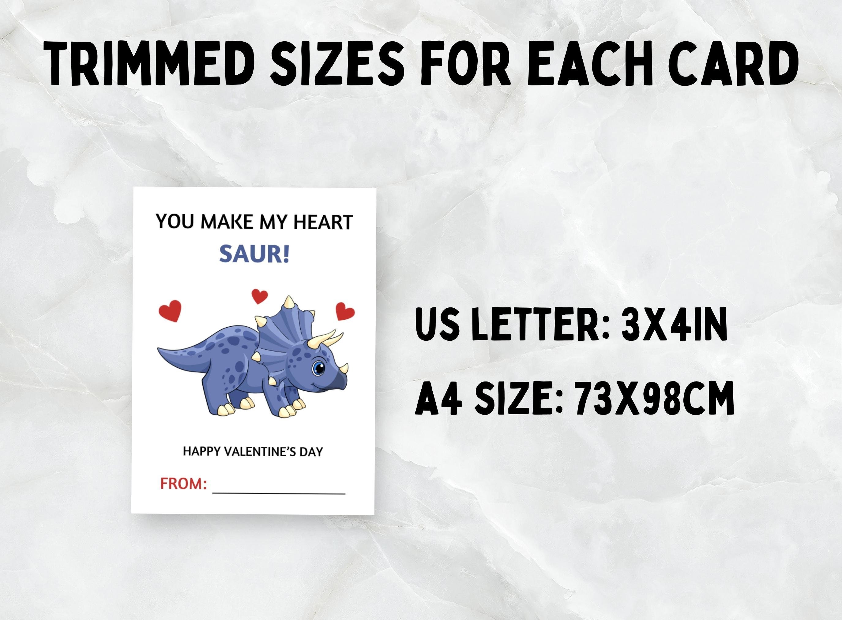 Printable Dinosaur Valentine's Day Cards, School Valentine Gift Tags ...