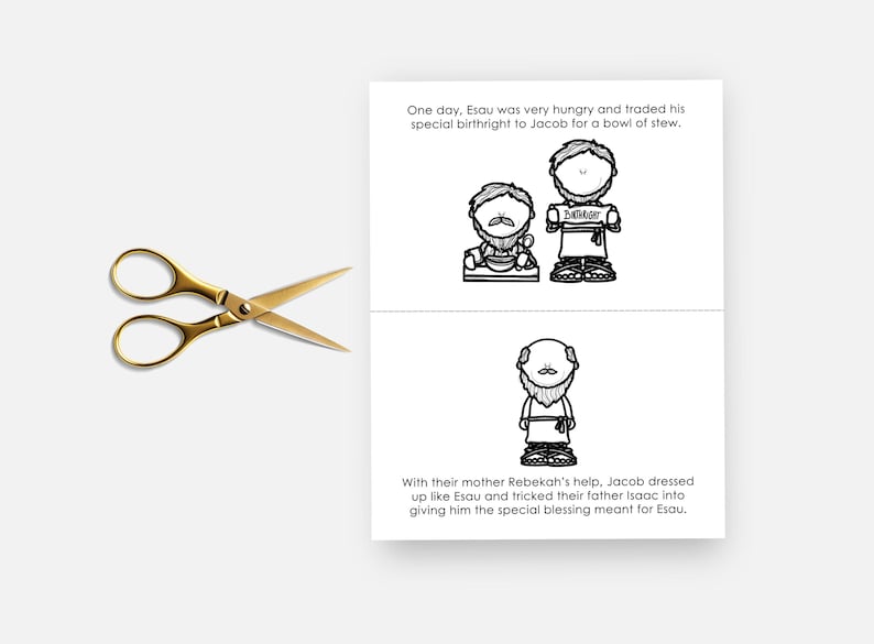 Jacob and Esau, Printable Mini Bible Book, Sunday School Craft, Kids ...