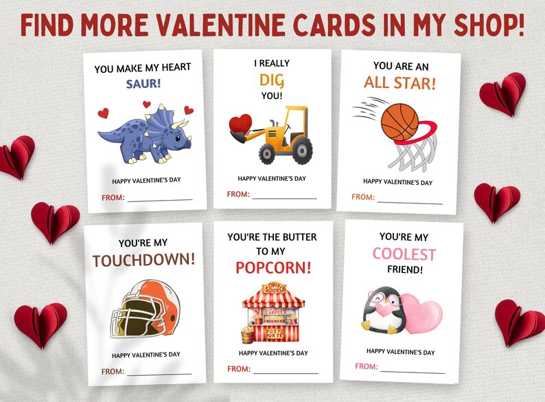 Printable Football Valentines, Fun School Valentine Gift Tags, Kids ...