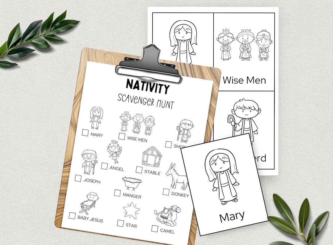 Printable Nativity Scavenger Hunt, Youth Group Game, Christian ...