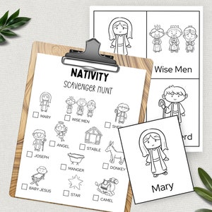 Printable Nativity Scavenger Hunt, Youth Group Game, Christian ...