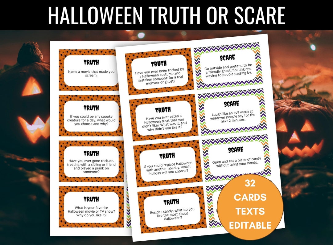 Halloween Truth or Scare, Halloween Party Game, Halloween Game for Kids ...