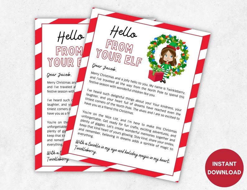 Editable Elf Letter, Elf Arrival Letter, Hello From Your Elf, Letter ...