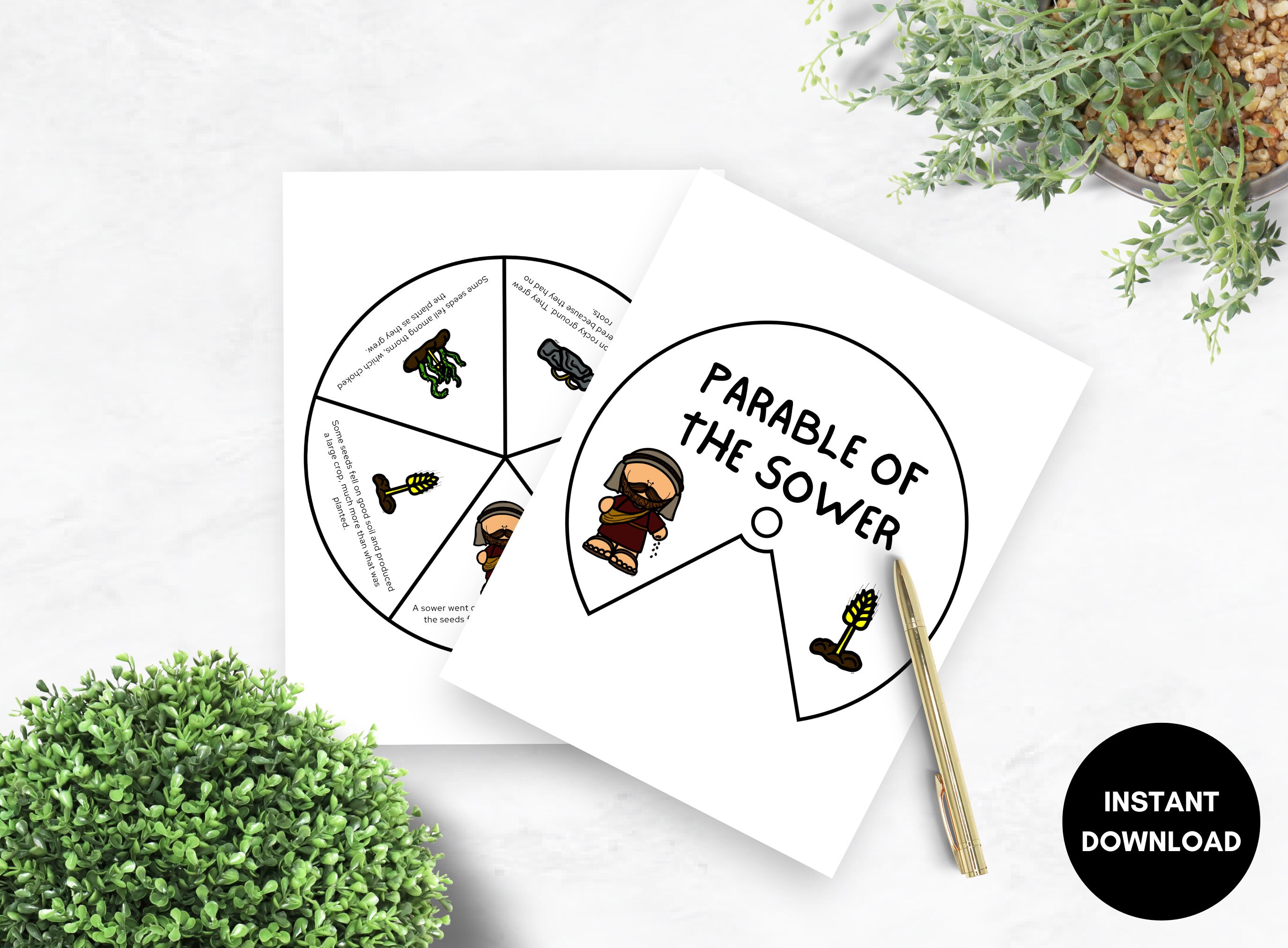 Parable of the Sower, Printable Bible Coloring Wheel, Sunday School ...