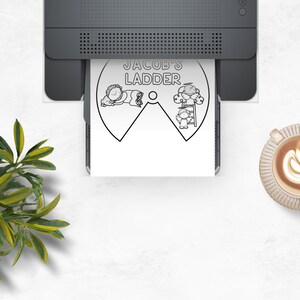 Jacob's Ladder, Printable Bible Coloring Wheel, Old Testament Sunday ...