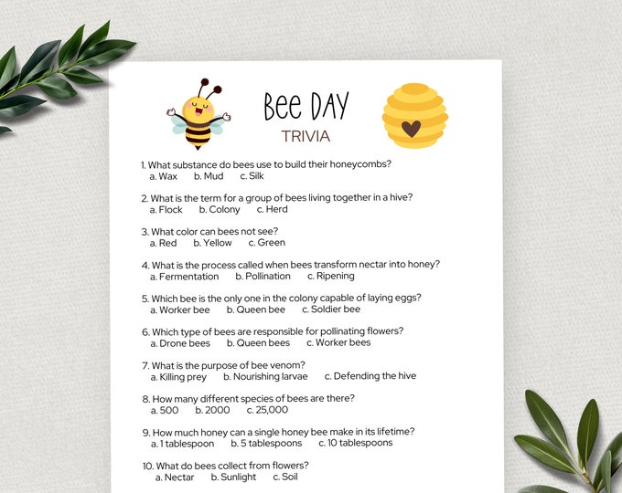 Bee Bingo Game, 50 Printable Bingo Cards, Bee Birthday Party Game, Bee ...