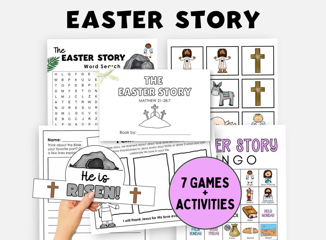 Easter Resurrection Games and Activities, Printable He is Risen Sunday ...