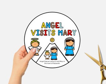 Angel Gabriel Visits Mary Folding Surprise Craft, Christmas Story for ...