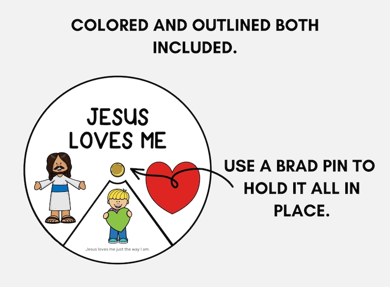 Jesus Loves Me, Bible Spinning Wheel, Sunday School Craft, Faith ...