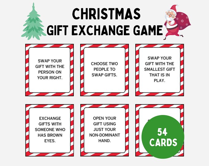 Christmas Gift Exchange Game Printable, Gift Swap Game, Secret Santa ...